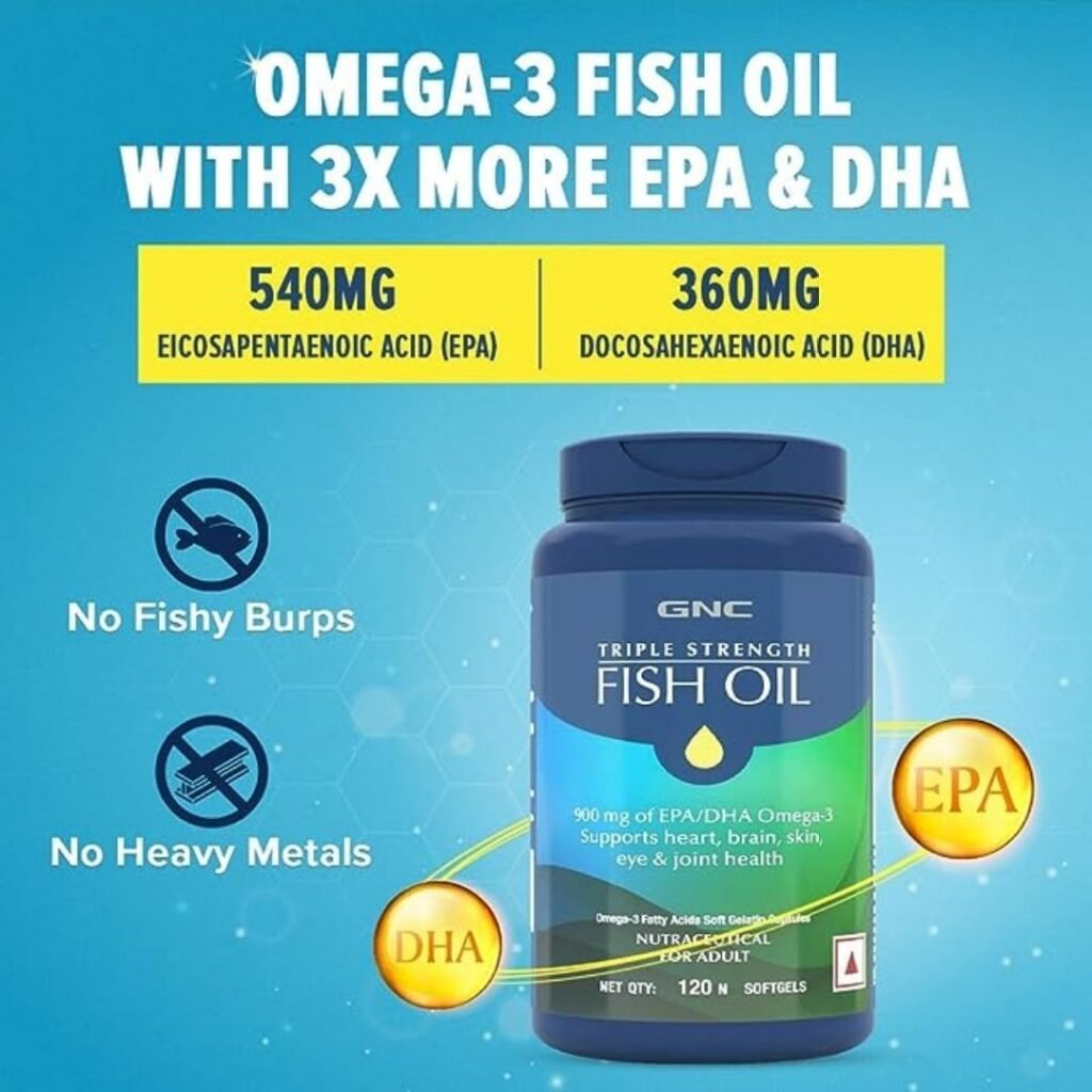 GNC Triple Strength Fish Oil Omega 3 Capsules - MUSCLE GEEK
