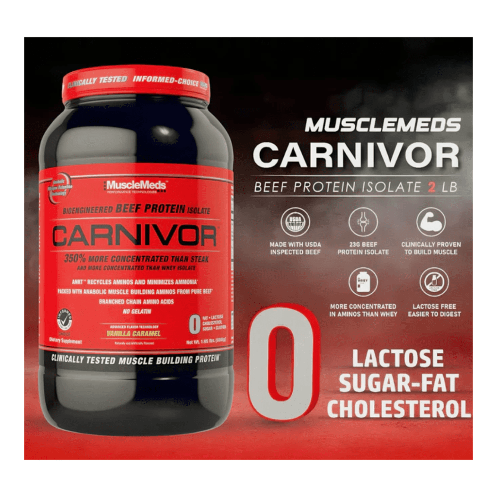 MuscleMeds, Carnivor Beef Protein Isolate Powder 56 Servings, Chocolate ...