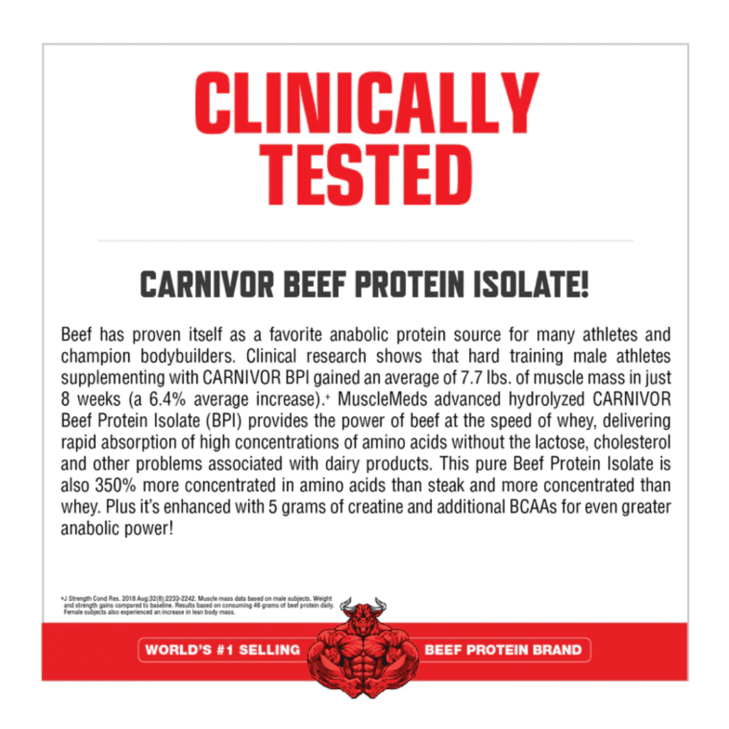 MuscleMeds, Carnivor Beef Protein Isolate Powder 56 Servings, Chocolate ...